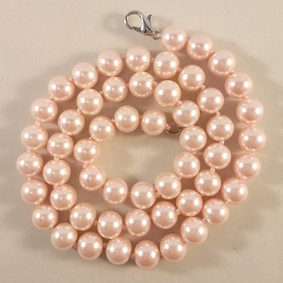Jewelry | South Sea Shell Pearl Necklace 8mm Pink Aaa Quality 18 Silver ...